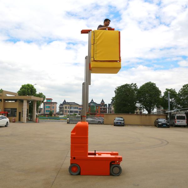 Quality Self Propelled Electric Tiltable Vertical Mast Lifts  For Factory Workshops for sale