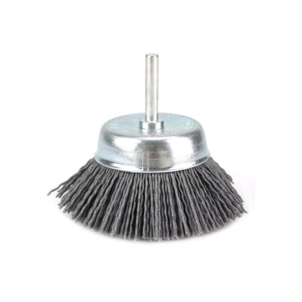 Quality Grey Nylon Filament Nylon Abrasive Cup Brush With Shank Applied Polish the Wood for sale