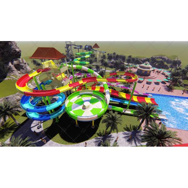 Quality Mountains Colorful Water Slide Fiberglass Rides For 4 People for sale