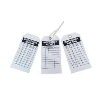 Quality 5.75" X 3" Inspection Record Tags White Cardstock - Pack Of 10 Tags for sale
