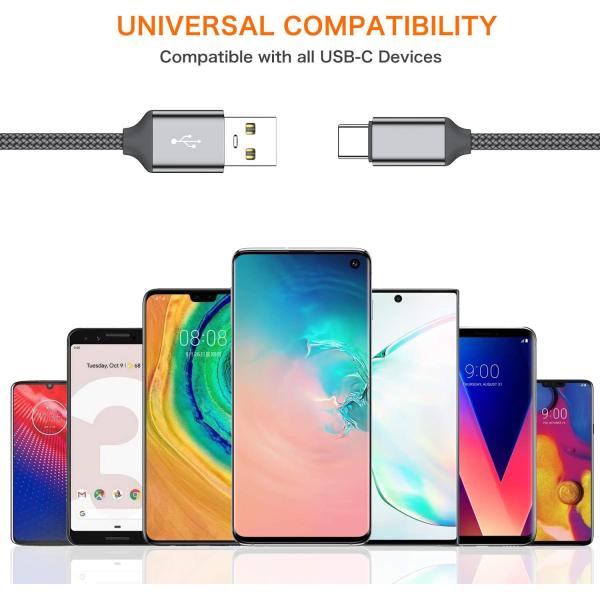 Quality Braided Straight USB Cable Type C To Type A Male For Mobile Phone Charging OEM ODM for sale