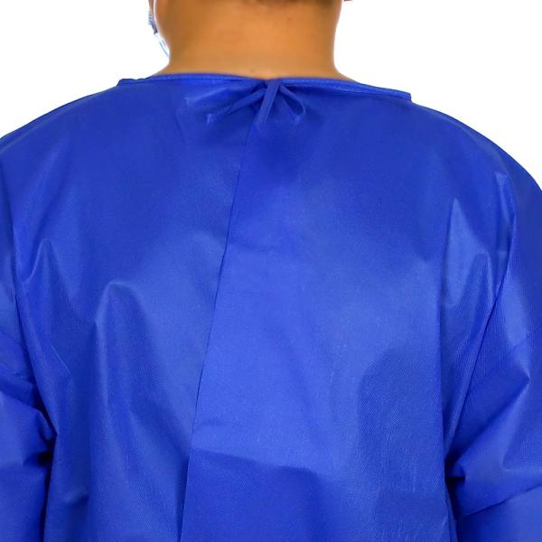 Quality Lightweight 35gsm PP Disposable Gown Contact Isolation Lab Gown for sale
