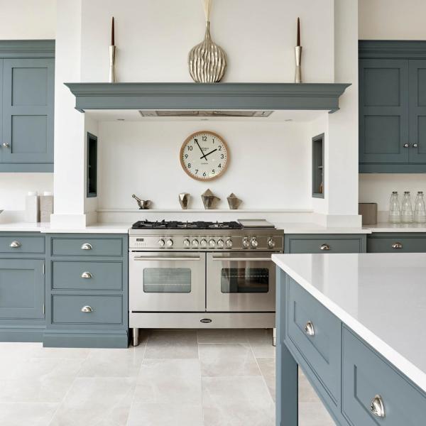 Quality Trend Blue Shaker Style Kitchen Cabinets Solid Wood Furniture for Modular for sale