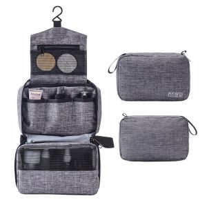 Quality Travel 600D Polyester Fabric Toiletry Wash Bag Makeup Storage With Lining 210D for sale