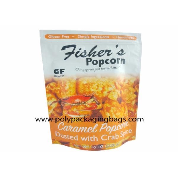 Quality Stand Alone Zipper Top Aluminized Popcorn Snack Bags for sale
