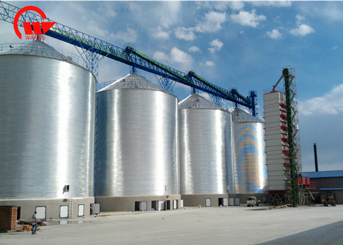 25D Roof Height Grain Storage Bins , Food Products / Starch Bulk Grain Bins