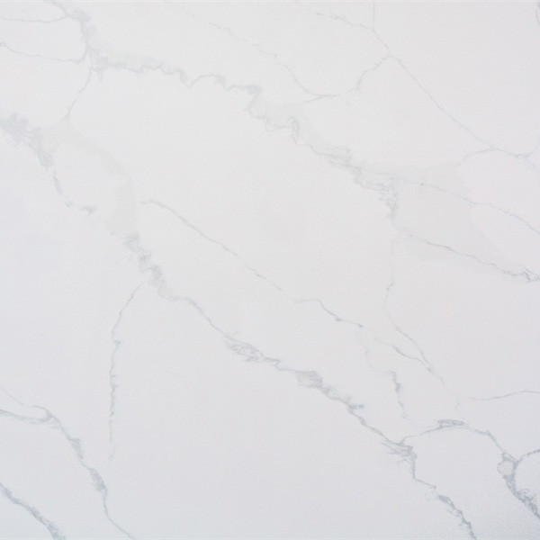 Quality Dazzling 25MM White Veined Calacatta Kitchen Island Quartz Table Top for sale