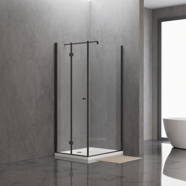 Quality Rotating Doors Frameless Square Tempered Glass Shower Enclosure for sale