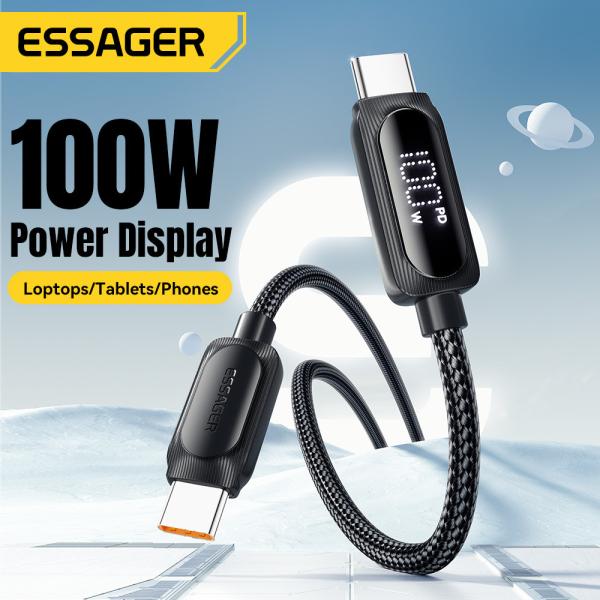 Quality ESSAGER ES-X57 Series 60W 100W USB C Fast Charging Cable Type C for sale