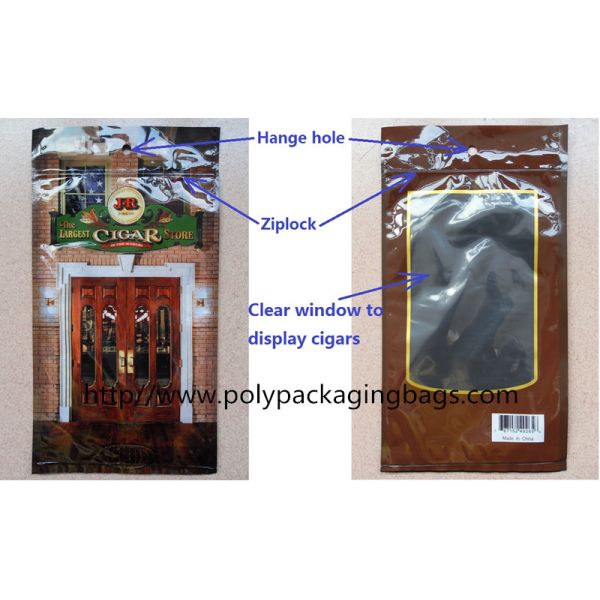 Quality Customized Printed Cigar Packaging Wrap Bags , Mylar Packaging Bags With Ziplock for sale