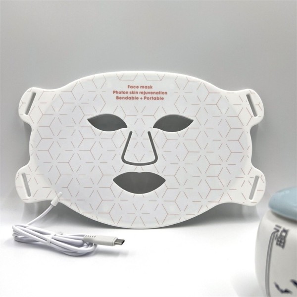 Quality Portable Silicone LED Face Mask Skin Care 4 Color Firming Wrinkle Remover for Neck/Throat for sale