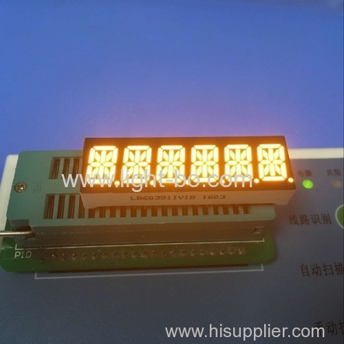 Custom  super amber 6 digit 14 segment led display 0.39  for digital indicator 