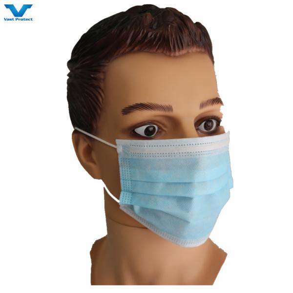 Quality Level Typy IIR PP CE EN14683 3 Ply Earloop Blue Disposable Medical Surgical Face Mask for sale