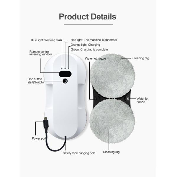 Quality Ultra Thin Window Cleaning Robot with App-Controlled Remote Control and Private for sale