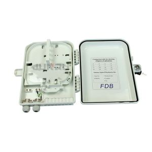 Quality 2 In 16 Out Optical Fiber Termination Box 16 Core PC ABS Material Wall Mounted for sale