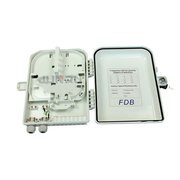Quality 2 In 16 Out Optical Fiber Termination Box 16 Core PC ABS Material Wall Mounted for sale