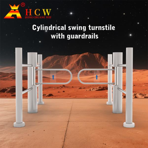 Quality 55cm Lane Width Controlled Access Turnstiles SS304 Facial Recognition Gate for sale