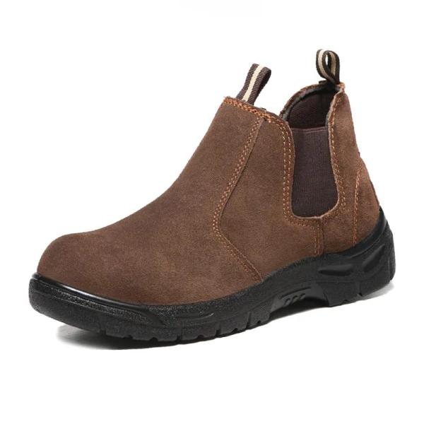 Quality Brown Anti Electric Shock Shoes S3 Plastic Toe Safety Boots Anti Slip for sale