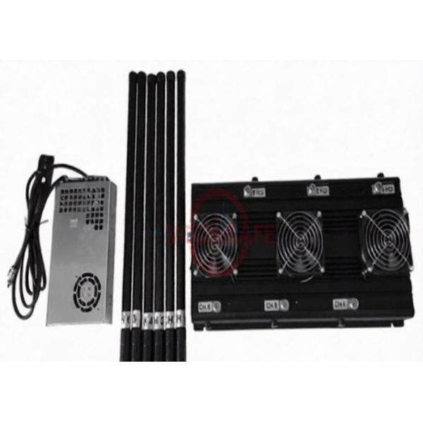 Quality 90W Fixed Six Way Drone Signal Jammer High Output Power For Churches / Museums for sale