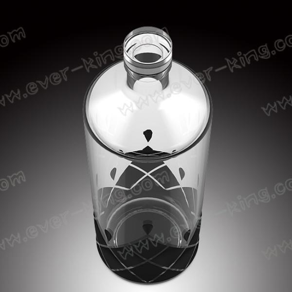 Quality Empty Square Glass Fancy Rum Bottles 1000ml For Liquor for sale