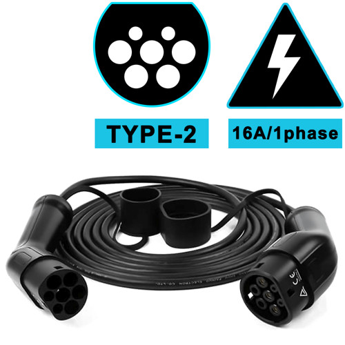 Quality 16A 1Phase Type 2 To Type 2 EV Cable IEC 62196-2 Type 2 EV Charging Cable for sale