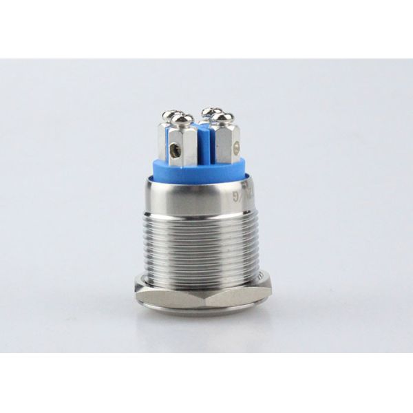 Quality Yellow Orange Ring LED Metal Push Button Switch 304 / 316 Stainless Steel Shell for sale