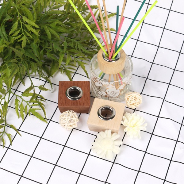 Quality Square Reed Diffuser Cap Wooden Perfume Bottle Lid 28 25 Thread for sale