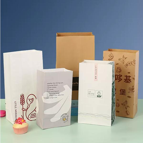 Quality 30mm Or 40mm Or 50mm Lip Square Kraft Paper Bag For Retail / Grocery for sale
