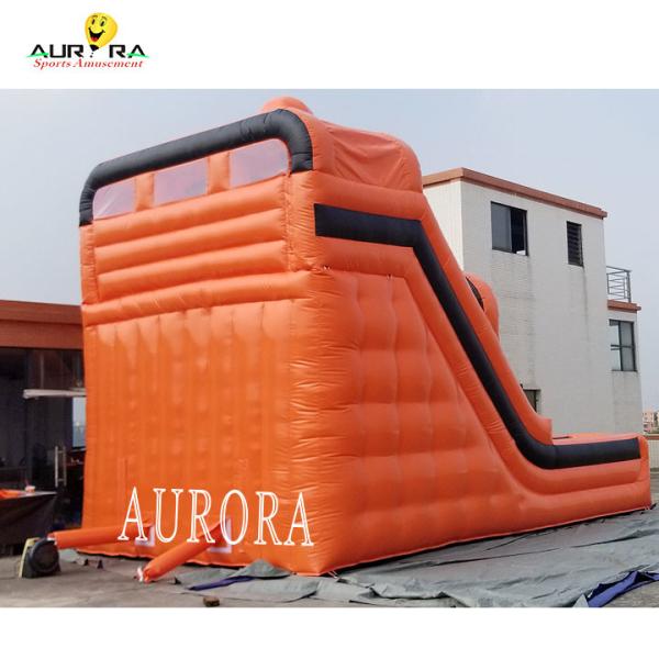 Quality Orange Inflatable Water Slide With Pool Bounce House For Summer for sale