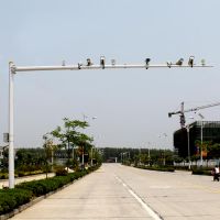 Quality Round 10m CCTV Steel Pole , Tapered Solar CCTV Pole Galvanized for sale