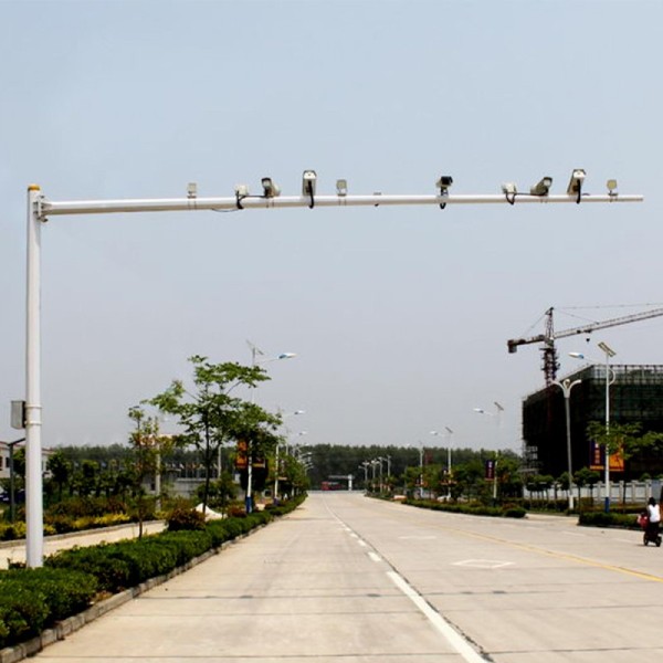 Quality Round 10m CCTV Steel Pole , Tapered Solar CCTV Pole Galvanized for sale