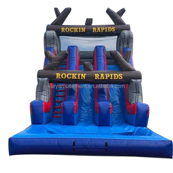 Quality Popular Inflatable Combo Bouncy Jumping Castle with Rock Red Waterslide and Big for sale