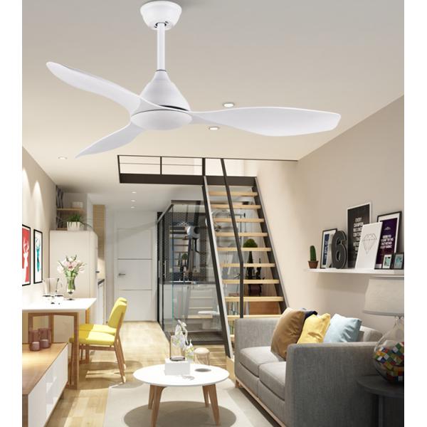 Quality White 48In Bathroom Ceiling Fan With Light 3 ABS Blades for sale