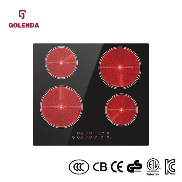 Quality Temperature Control 3 Zone Built In Ceramic Hob Cooktop Frameless for sale