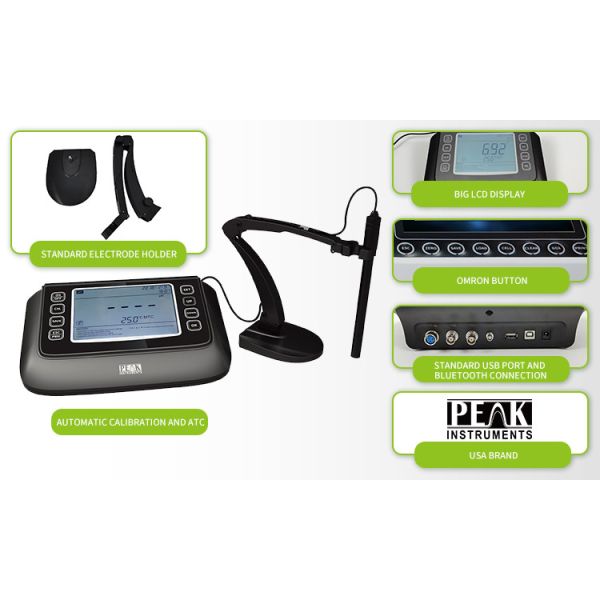 Quality 6.5 inch LCD Screen Laboratory pH mV Meter with ODM Support and 0.1/0.01pH for sale