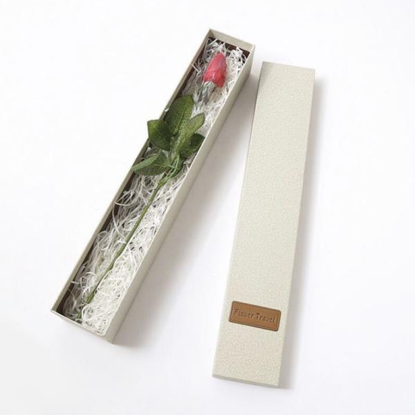 Quality Rectangular 1200g Glossy Lamination Long Stem Rose Flower Box for sale