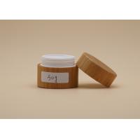 Quality Round Shape Bamboo Cosmetic Containers Plastic Inner Volume 15g 30g for sale