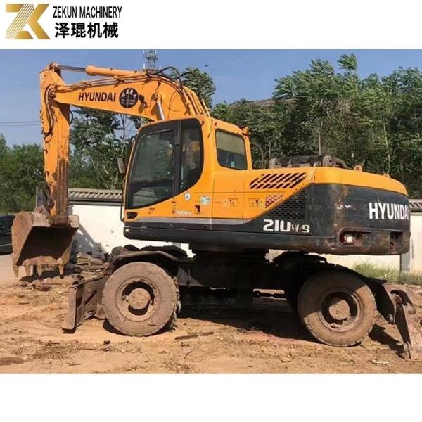 Quality 21 Ton Second Hand Mini Digger R210W-9 Used Wheel Excavator for sale