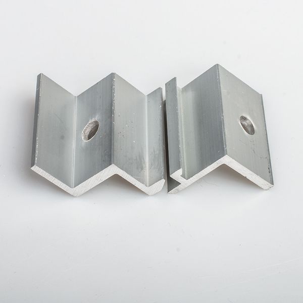 Quality Customized Length Extruded Aluminum Parts Parallel Groove Solar Panel End Clamp for sale