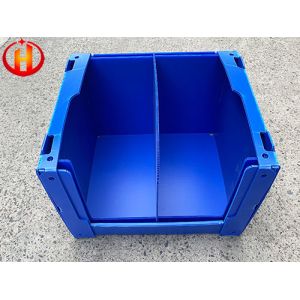 Quality Flat Foldable Correx Corrugated Plastic Box With Dividers Reusable for sale