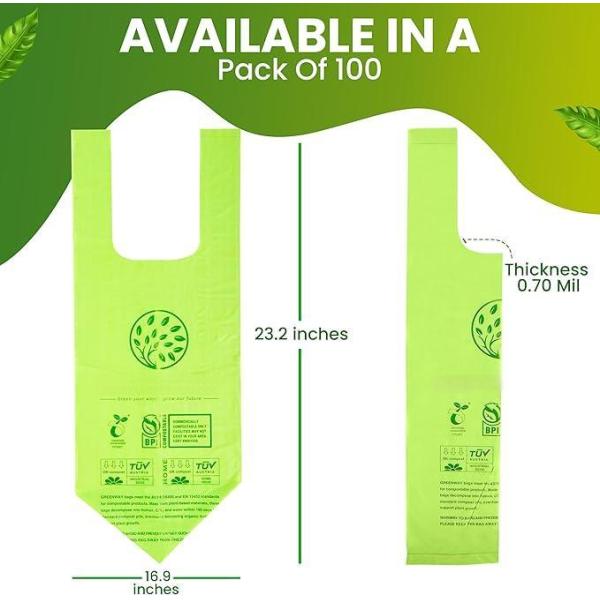 Quality Eco-Friendly Boxed Compostable Tie handle Trash Bags for sale