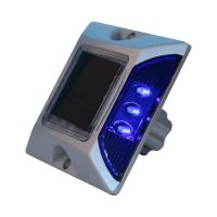 Quality 117mm IP68 Aluminum Solar Powered Road Studs , Blue Cats Eyes On Motorway for sale