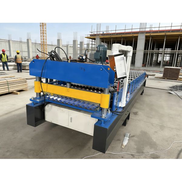 Quality High-Efficient Corrugated Roof Panel Roofing Roll Forming Machine 0.3-0.8 Color Coated Steel Hosing Top for sale