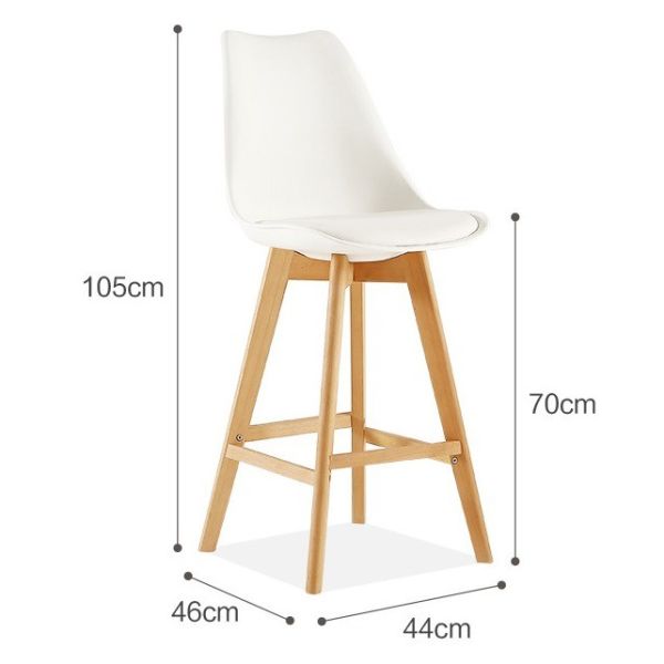Quality Coffee Shop Bar Furniture High Chair Solid Wood Bar Stool with Leather Function Japanese Style for sale