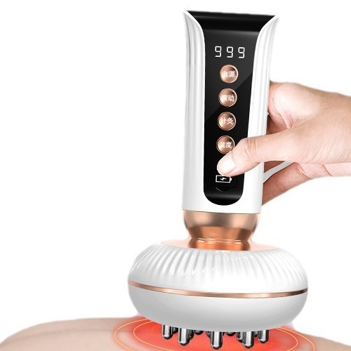 Quality Electric EMS Microcurrent Gua Sha Massager Rechargeable Body Anti Cellulite Massage Brush for sale
