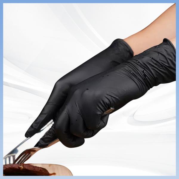 Quality Black Disposable PVC Gloves Lightweight Breathable 100pcs/ Box for sale