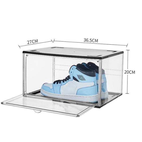Quality Acrylic Magnetic Stackable Shoe Display Boxes Transparent for sale