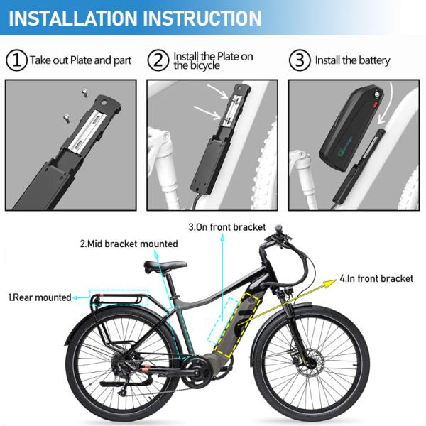 Quality Rechargeable Lithium Bike Battery Pack 36V 10Ah 15Ah Replacements for sale