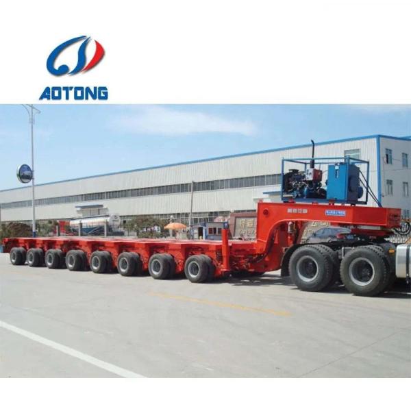 Quality 3000ton Max Payload Aotong Multi Axles Hydraulic Axis Steerable Modular Semi Trailer for sale