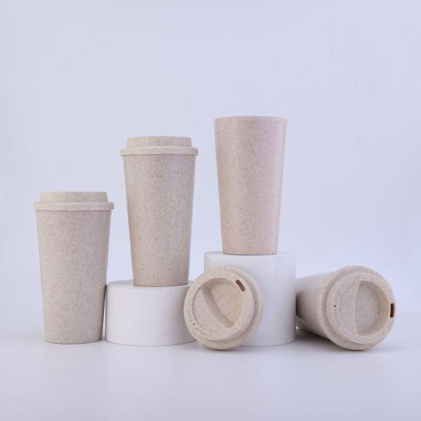 Quality Fashion Single-Layer 580ML PP Wheat Straw Drinking Straw Cup Wheat Fiber Beverage Direct Drinking Cup for sale